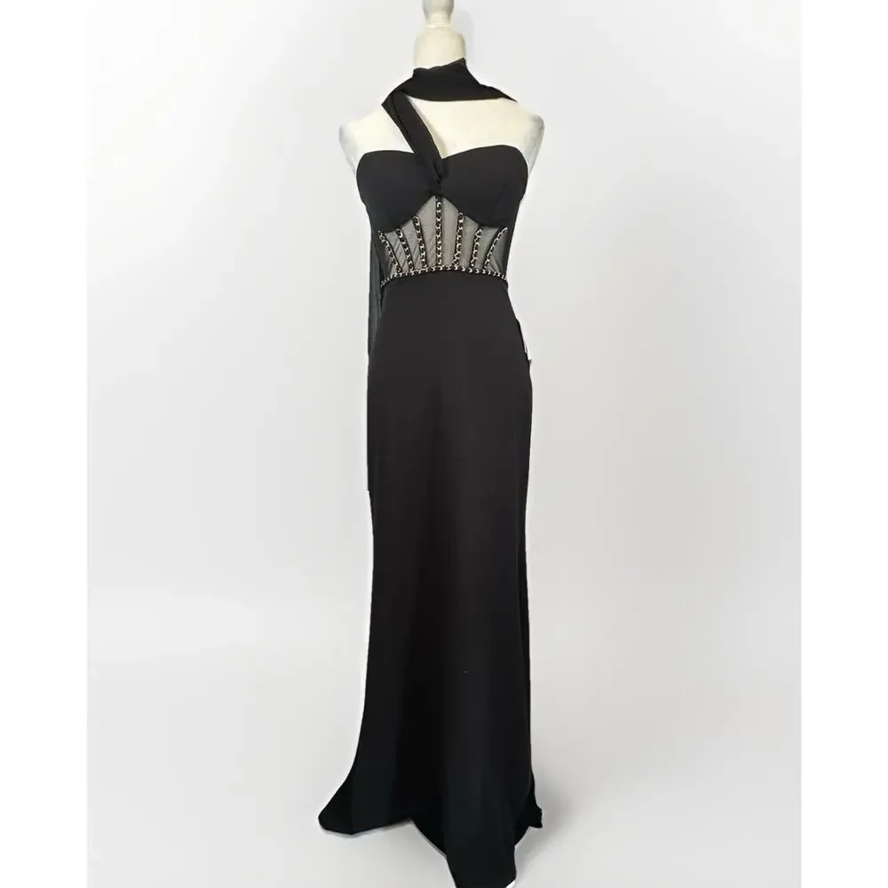 City Studio | Dresses | City Studio Black Illusion Corset Formal Dress ...